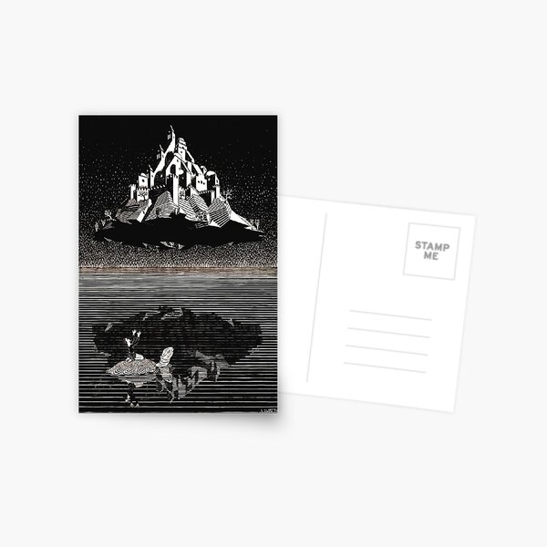 "Castle in the Air, by Maurits Cornelis Escher" Postcard for Sale by ...