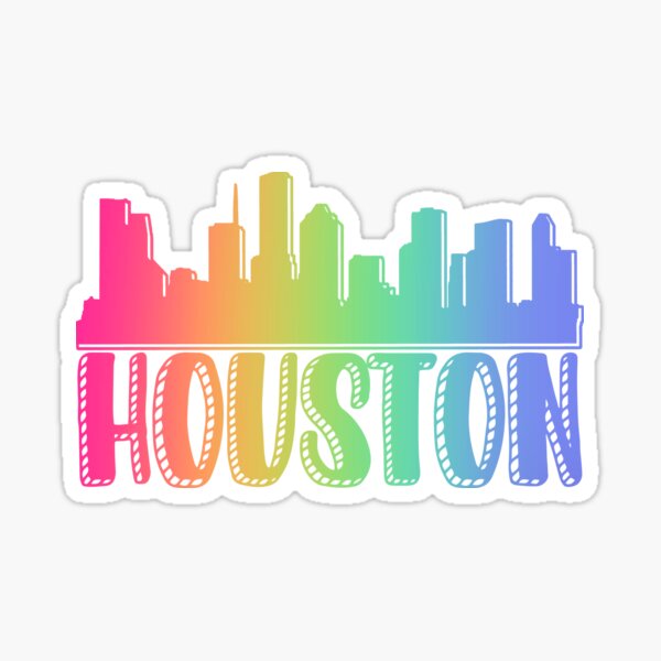 "Rainbow Houston Skyline" Sticker for Sale by personallypres | Redbubble
