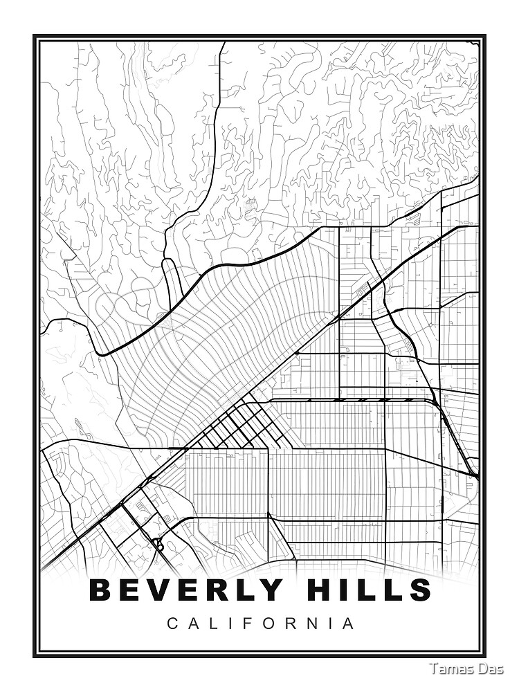 "Beverly Hills Map" Poster for Sale by sibudas | Redbubble