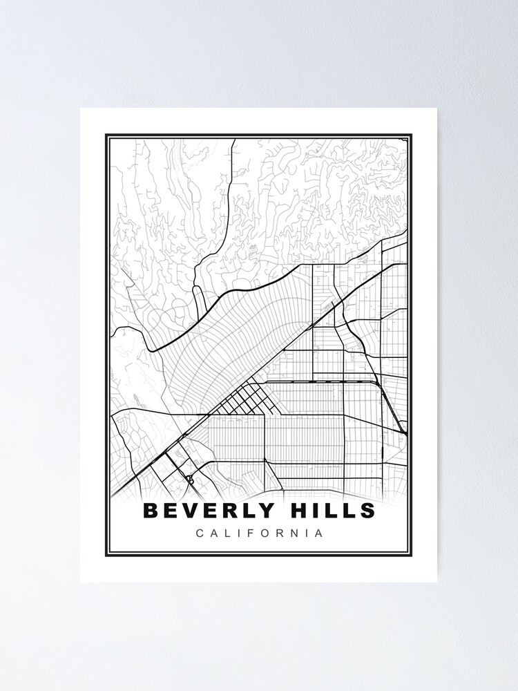 "Beverly Hills Map" Poster for Sale by sibudas | Redbubble
