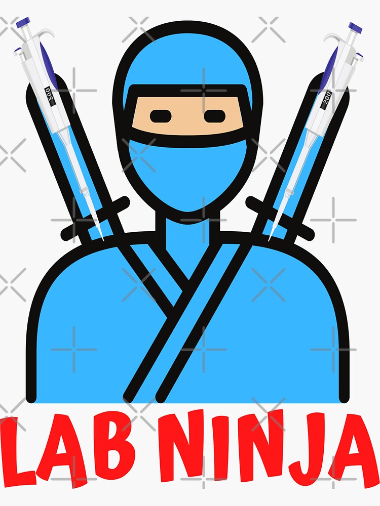 "LAB NINJA WITH PIPETTES MEDICAL LABORATORY SCIENTIST " Sticker for ...