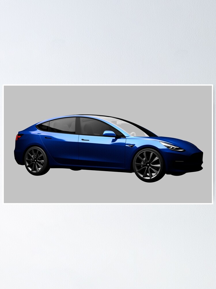 Póster «Tesla Model 3 Azul» de EV4K-Mikey | Redbubble