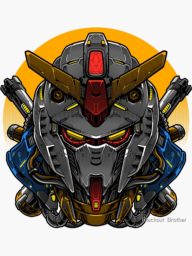 "Rx 78 Mecha" Sticker for Sale by BlackoutStore | Redbubble