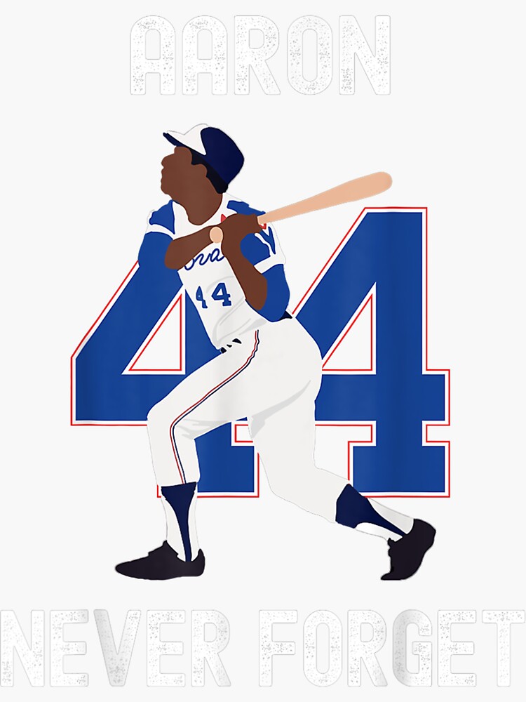 "Hank-44 aaron 44 never forget" Sticker for Sale by birdmorrison ...
