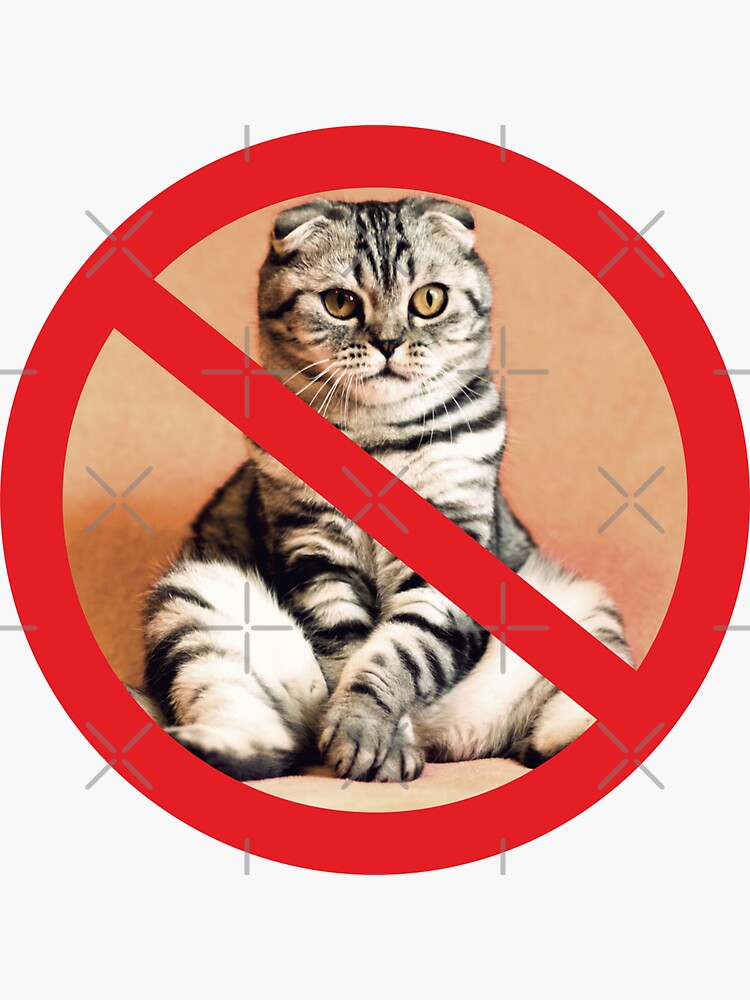 "Not Allowed For Cats Sign" Sticker for Sale by TheMikis | Redbubble