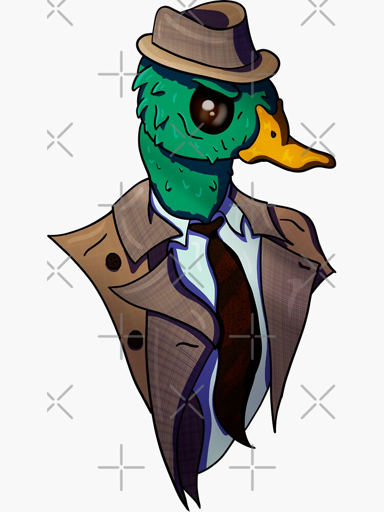 Pegatina «Detective de pato de dibujos animados» de Souremat | Redbubble