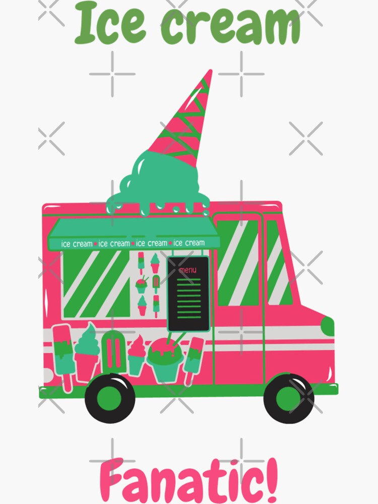"Ice cream fanatic" Sticker by Farsight22 | Redbubble