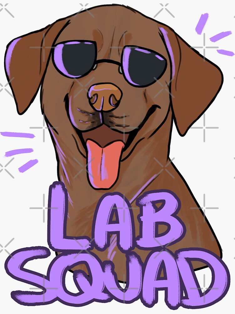 "CHOCOLATE LAB SQUAD" Sticker for Sale by mexicanine | Redbubble