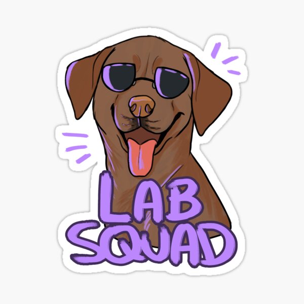 "CHOCOLATE LAB SQUAD" Sticker for Sale by mexicanine | Redbubble