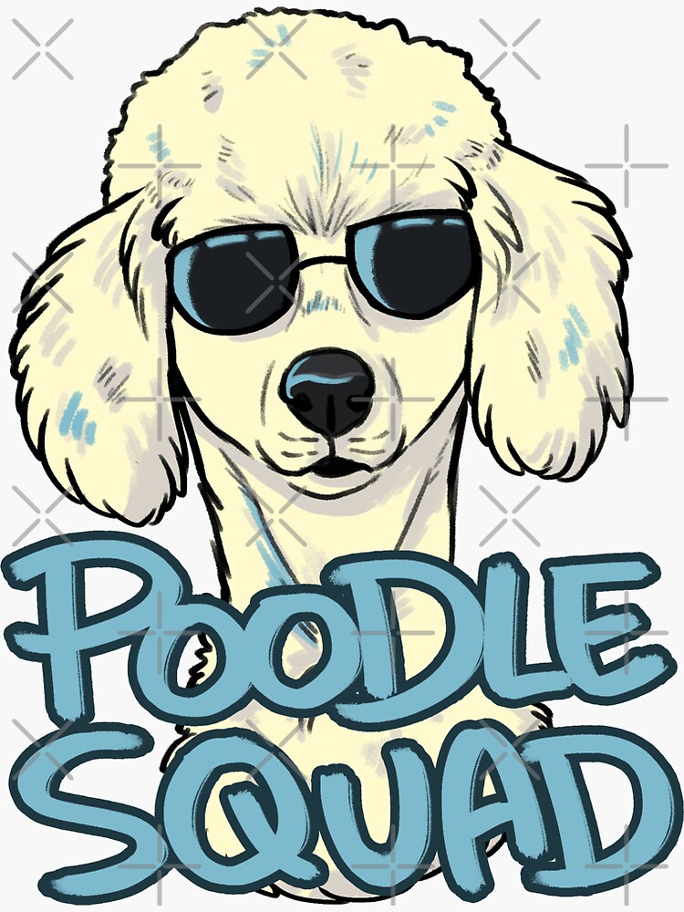 "WHITE POODLE SQUAD" Sticker for Sale by mexicanine | Redbubble