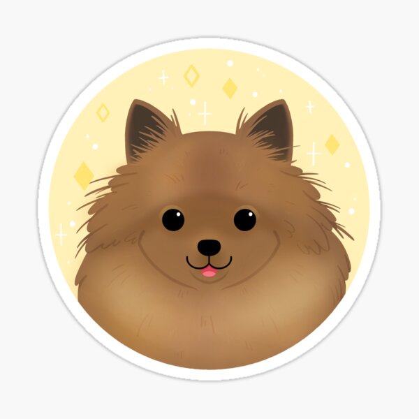 "Cute Pomchi portrait " Sticker for Sale by KTJoh | Redbubble