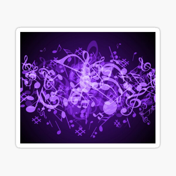"Purple Glow Music Notes" Sticker for Sale by HavenDesign | Redbubble