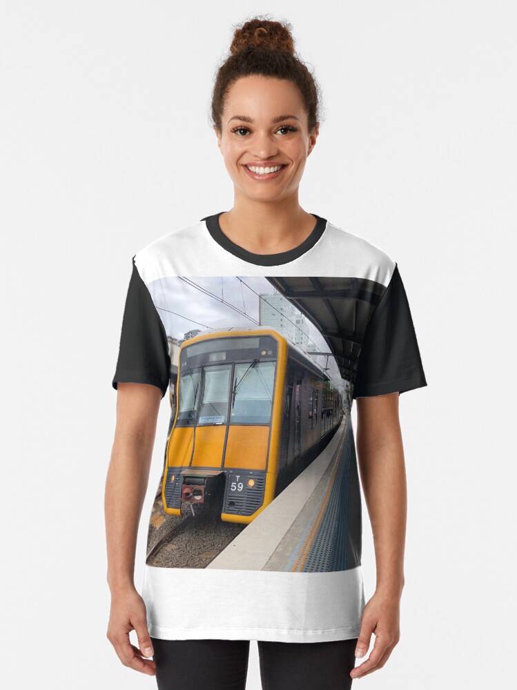 "Sydney Trains T Set TANGARA at Burwood Station" Graphic T-Shirt for ...