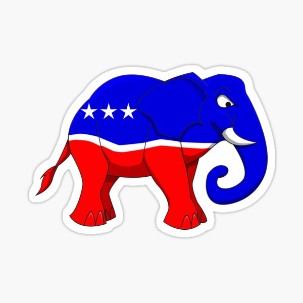 "Republican Elephant" Sticker for Sale by wickedcartoons | Redbubble