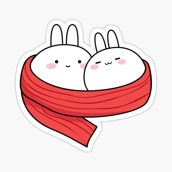 "Cute couple, Cute white rabbit, Valentines day, Cute sticker, Kawaii ...