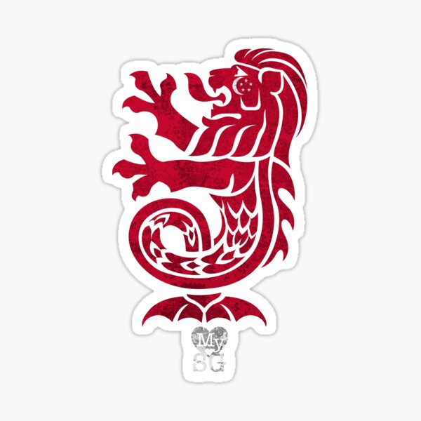 "Red Merlion" Sticker for Sale by HexOne | Redbubble