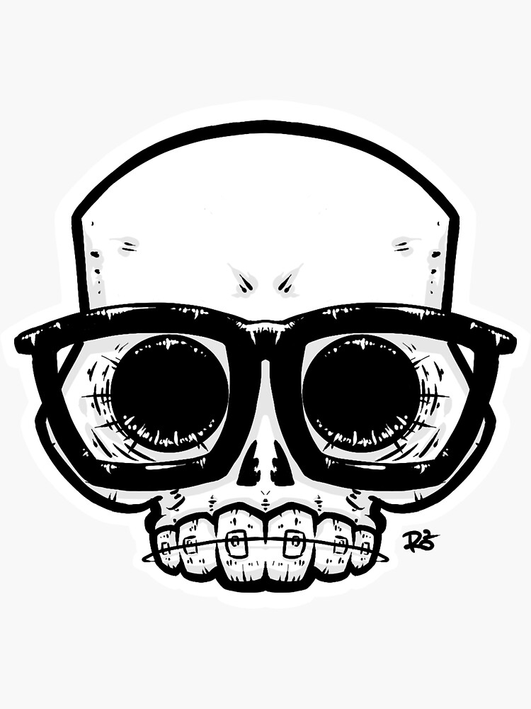 "Nerd Skull" Sticker for Sale by crabro | Redbubble