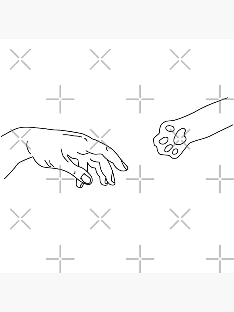 "Michelangelo The Creation Of Adam Cat line" Art Print by AnnaAndVibes ...