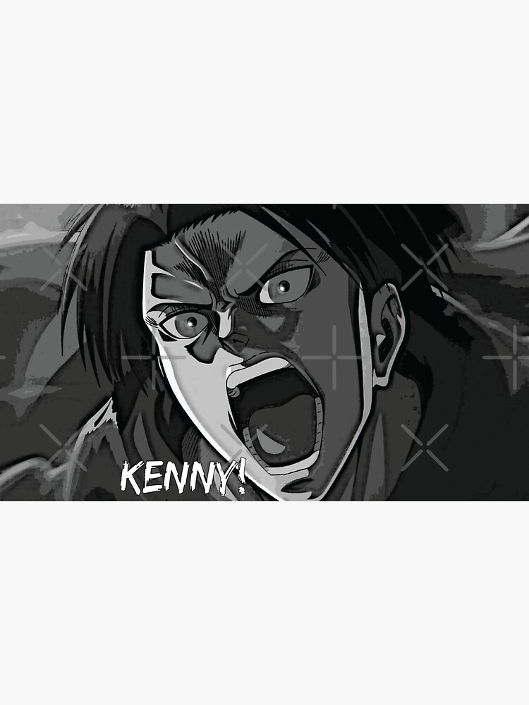 Pegatina «Angry Levi Scream Kenny, Attack on Titan, Anime en blanco y ...