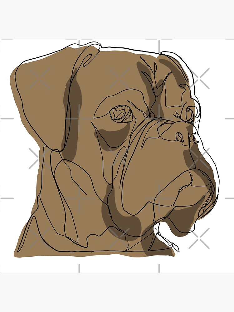 "Boxer Line Drawing" Poster by aimeetregunno | Redbubble