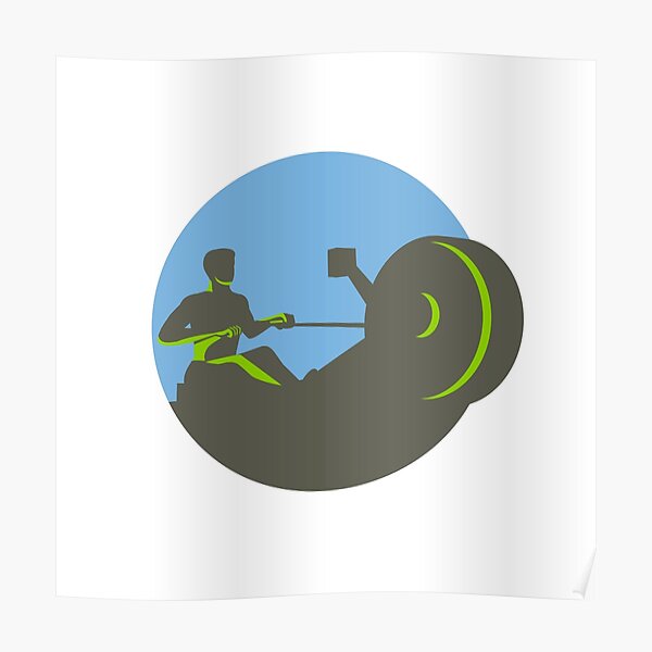 "Rower Rowing Machine Circle Retro" Poster by patrimonio | Redbubble