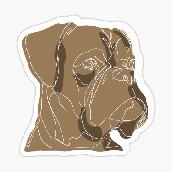 "Boxer Line Drawing" Sticker by aimeetregunno | Redbubble