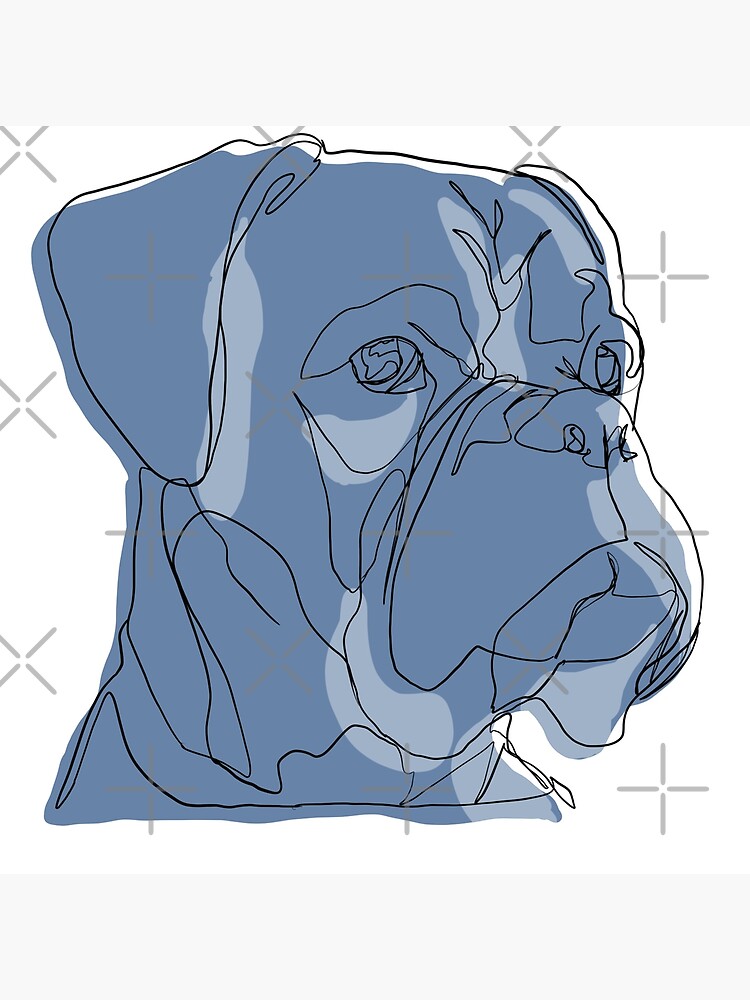 "Boxer Line Drawing" Art Print by aimeetregunno | Redbubble