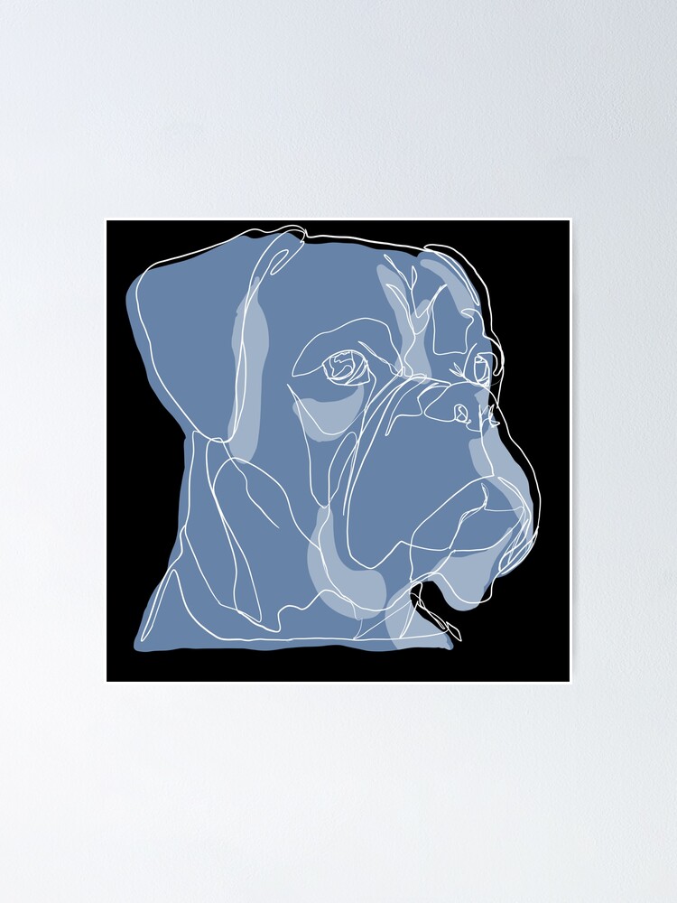 "Boxer Line Drawing" Poster by aimeetregunno | Redbubble