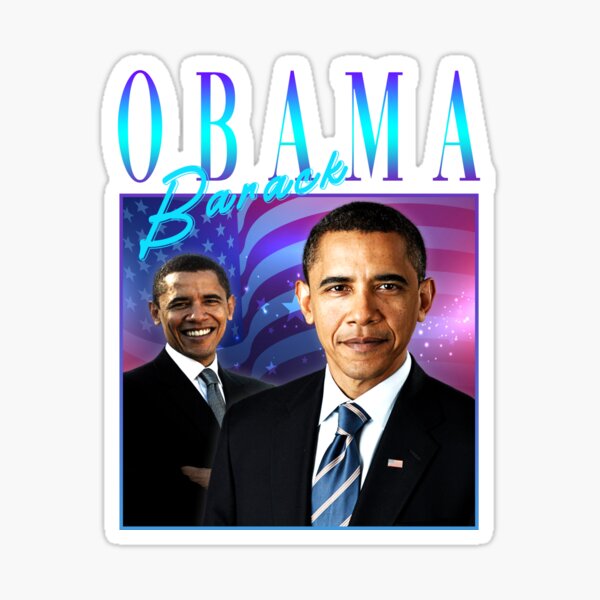 "Barack Obama Retro Rap Inspired 90s Homage Vintage" Sticker for Sale ...