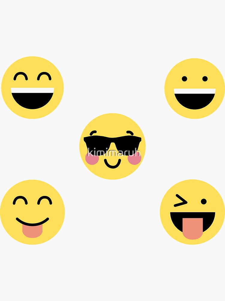 "Happy Emoji Pack" Sticker by kimimaruh | Redbubble