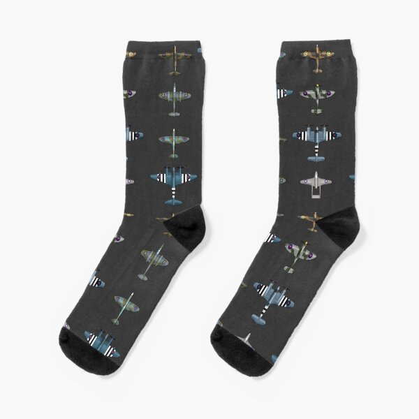 "WW2 Fighter Aircraft of the RAF" Socks for Sale by rogue-design ...