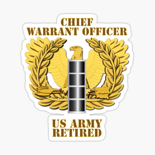 "Army - Emblem - Warrant Officer - CW4 - Retired" Sticker for Sale by ...