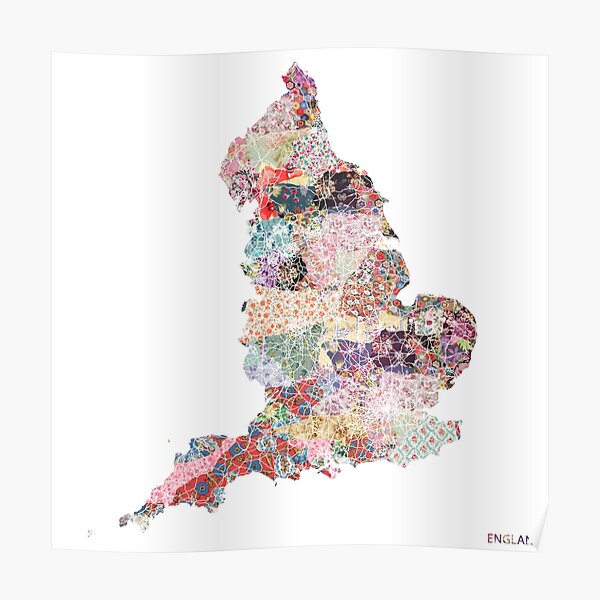 "England map" Poster for Sale by FlowersMaps | Redbubble