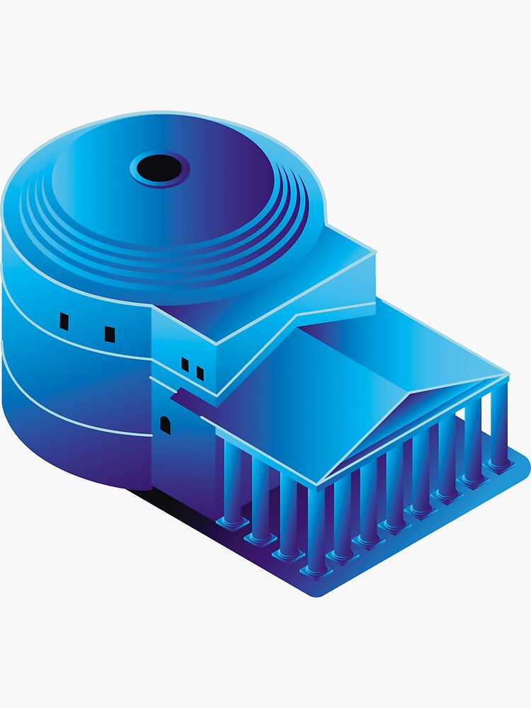 "Pantheon Rome with color gradient" Sticker by Estadev | Redbubble