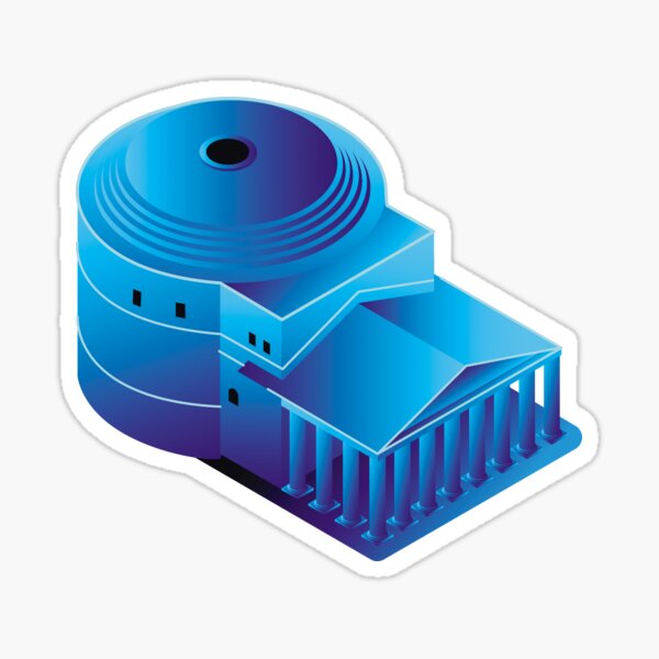"Pantheon Rome with color gradient" Sticker by Estadev | Redbubble