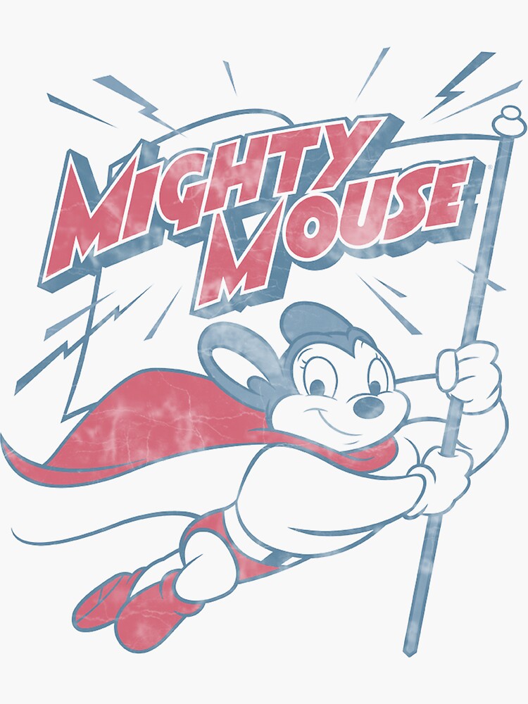 "Mighty Mouse " Sticker for Sale by nostalgic-stuff | Redbubble