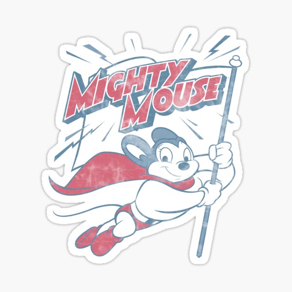 "Mighty Mouse " Sticker for Sale by nostalgic-stuff | Redbubble