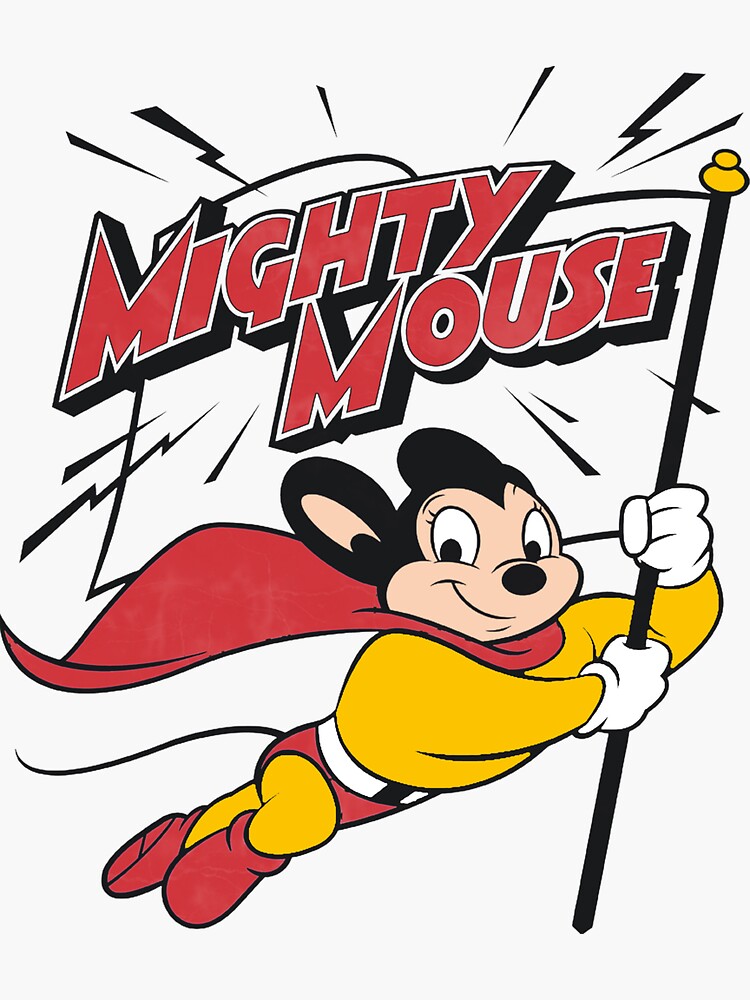 "Mighty Mouse " Sticker for Sale by nostalgic-stuff | Redbubble