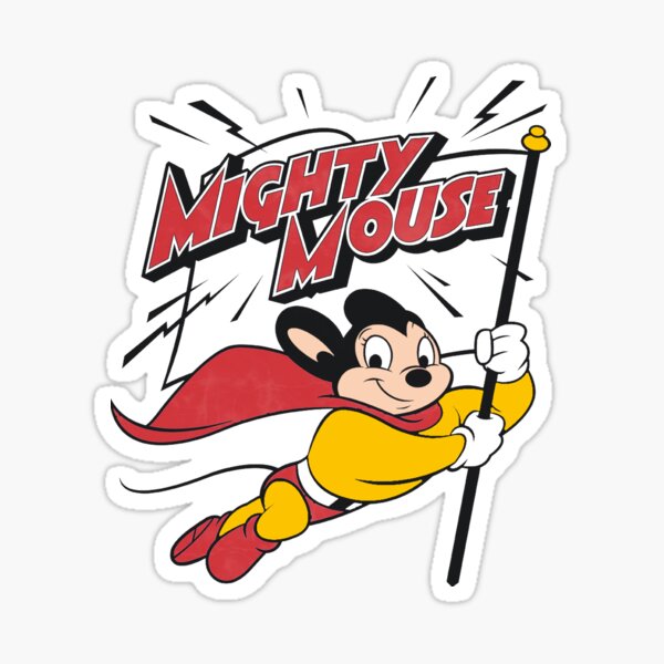 "Mighty Mouse " Sticker for Sale by nostalgic-stuff | Redbubble