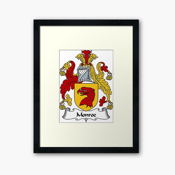 "Monroe Coat of Arms / Monroe Family Crest" Framed Art Print for Sale ...
