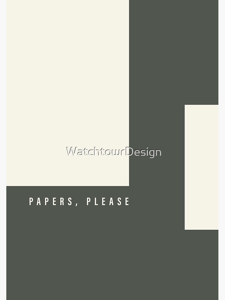 "Papers, Please - Minimalist Video Game Poster Design" Poster for Sale ...