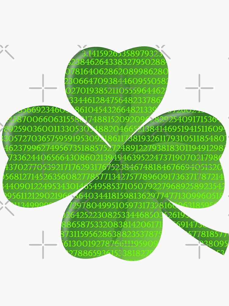 Pegatina «Pi Clover Verde oscuro en degradado - Día de Pi, Día de San ...