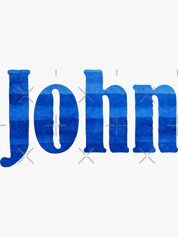 "John boys name blue watercolor design" Sticker for Sale by ComicKitsch ...