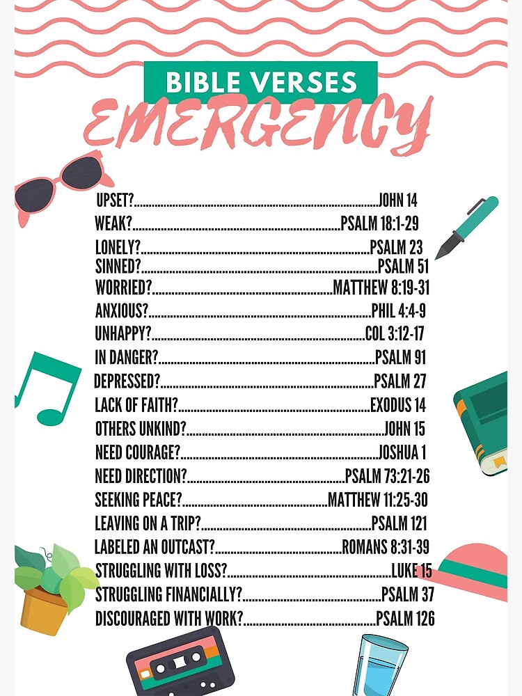 "Emergency Bible Verses" Art Print for Sale by kuvastudio | Redbubble
