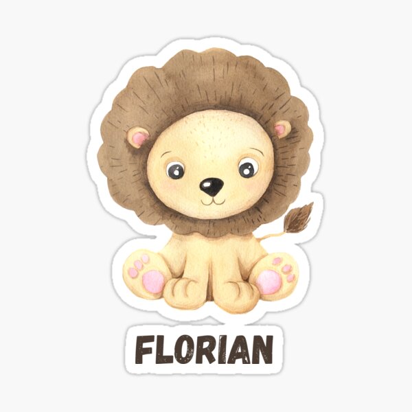 "Florian 'Add your own name' baby Lion" Sticker for Sale by BellaNora ...