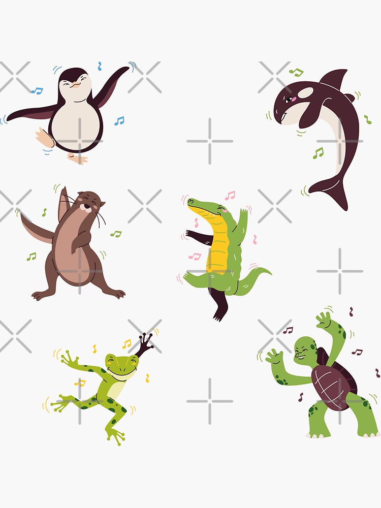 "Cute Animals Dancing Sticker Pack" Sticker for Sale by faudeltn ...