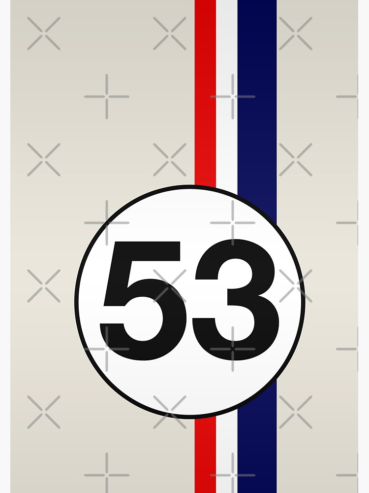 "Herbie 53 Racing stripes" Sticker for Sale by RJWautographics | Redbubble