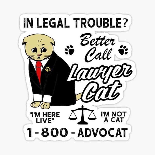 "Lawyer Cat Funny Meme I'm Not A Cat" Sticker for Sale by ...