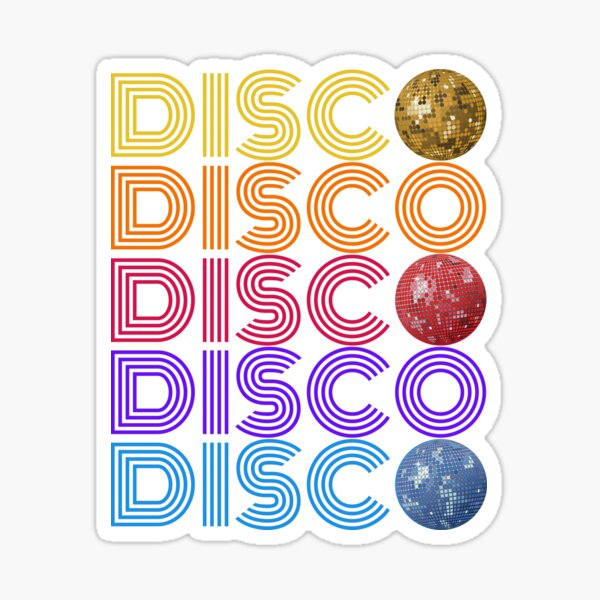 "Disco Dancing Party Outfit Old School 70's 80s Vintage Retro " Sticker ...