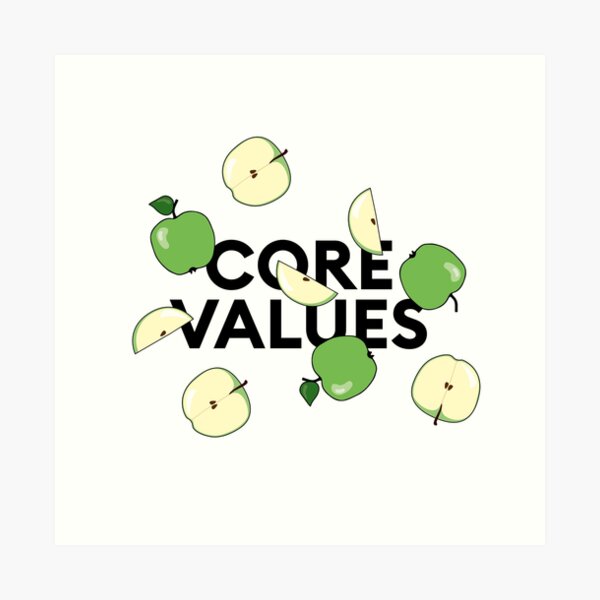 Core values” statement collage with apples" Art Print for Sale by ...